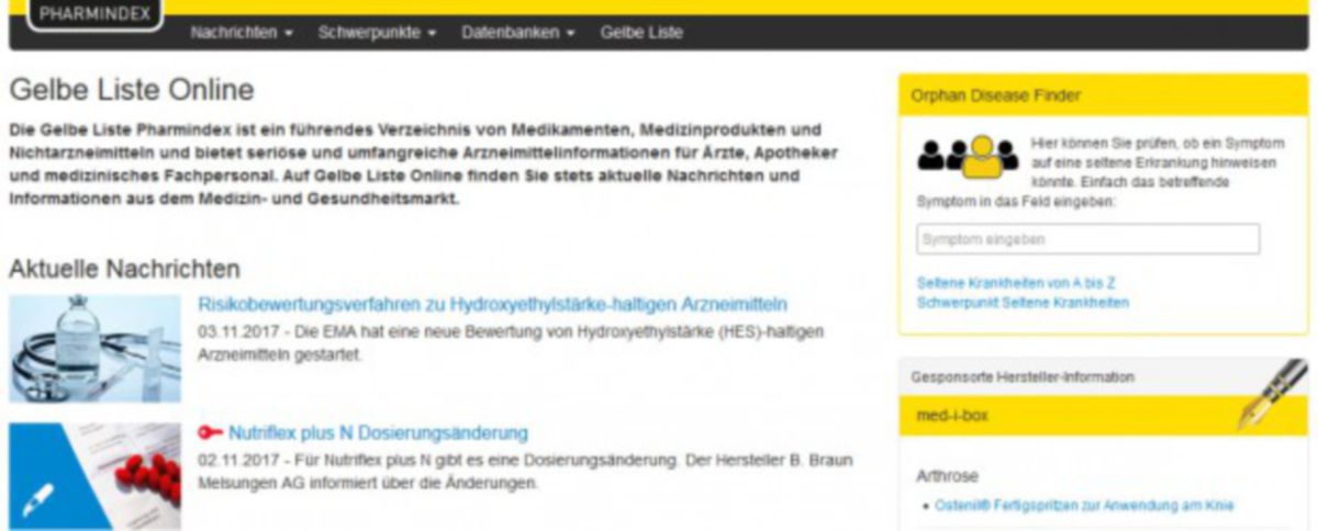 Starkes Wachstum für Gelbe Liste Online - DocCheck