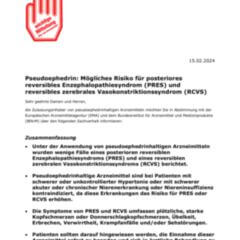 Rote-Hand-Brief: Pseudoephedrin - DocCheck