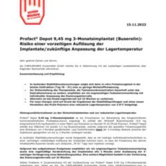 Rote-Hand-Brief: Profact Depot - DocCheck