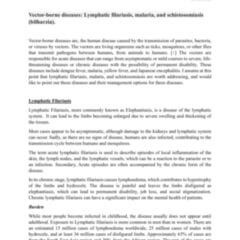 Vector-borne diseases: Lymphatic filariasis, malaria, and ...