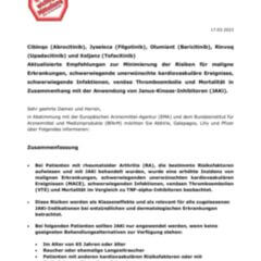 Rote-Hand-Brief zu Januskinase-Inhibitoren - DocCheck
